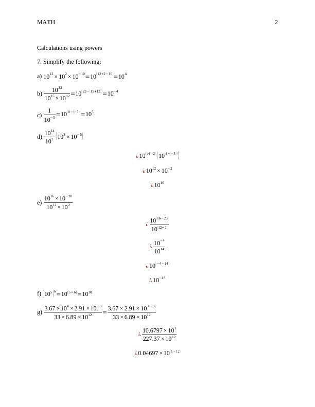 Math 2 Module: Solving Equations with Powers, Logarithms