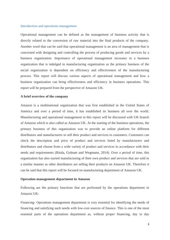 Operations Management Assessment | Desklib