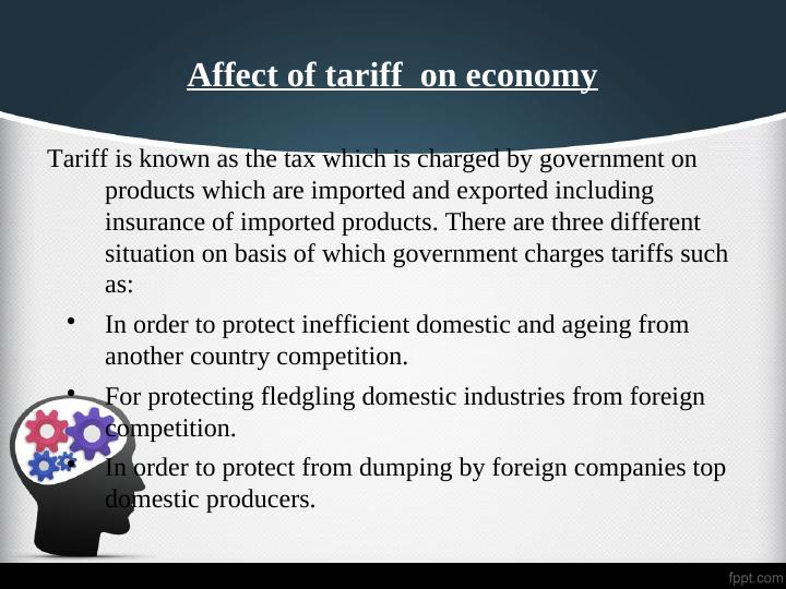 Tariff and Import Duties