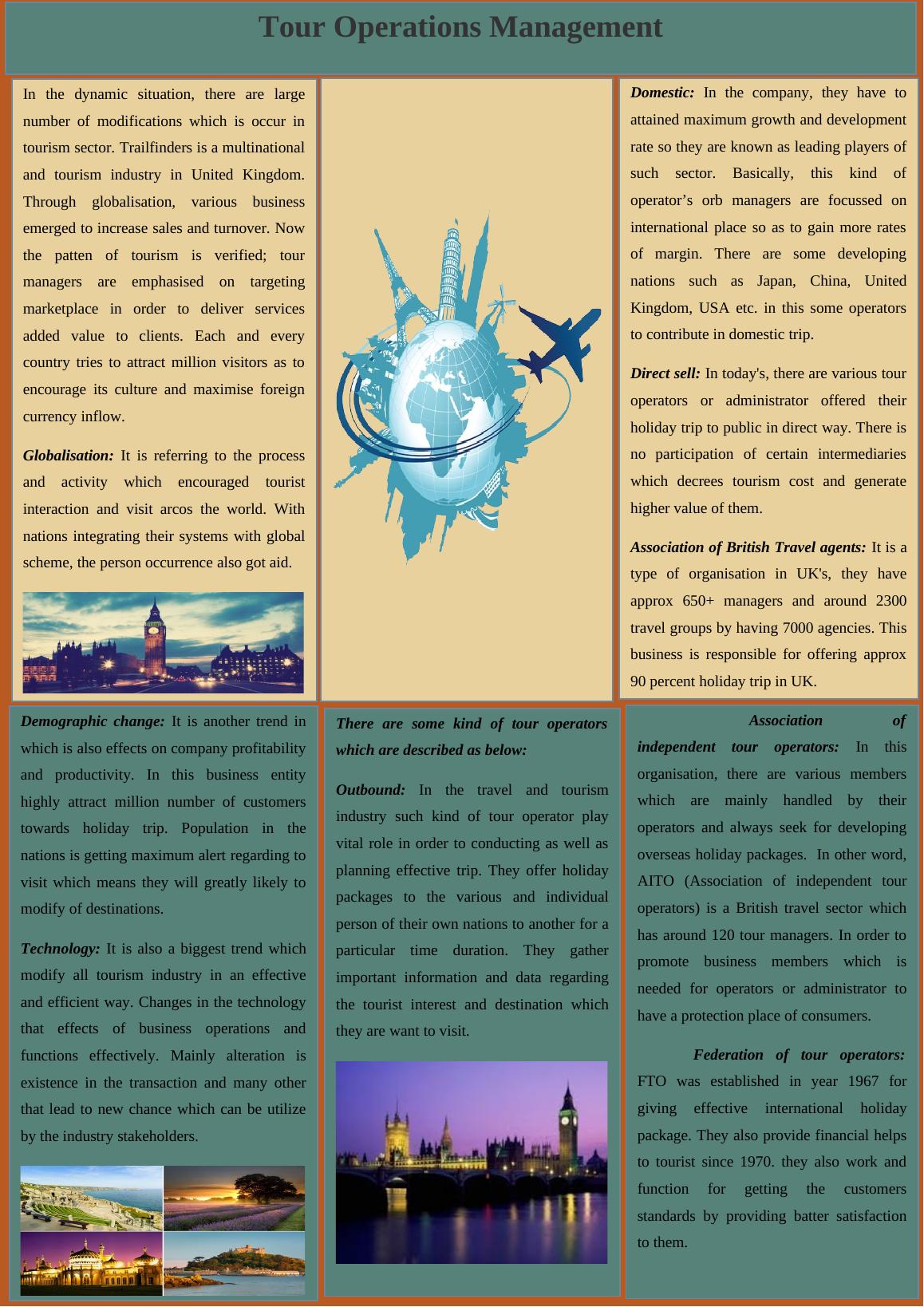 Comprehensive Analysis of Tour Operations Management