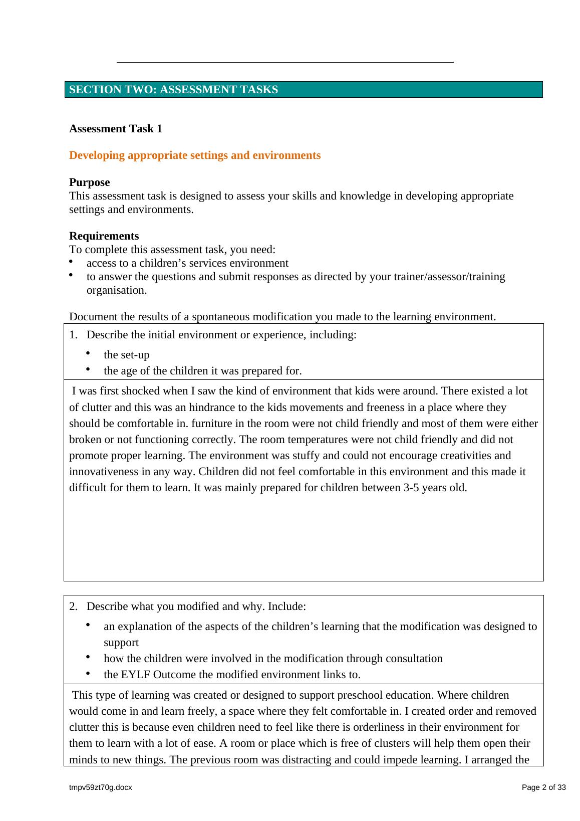 CHCECE024 Assignment: Early Childhood Education Curriculum