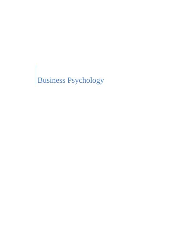 Business Psychology Theory 2022