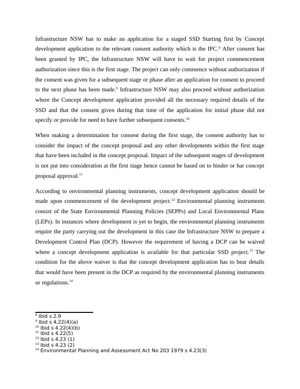 LAW861 Assignment: Analysis of SCG Redevelopment Phase One