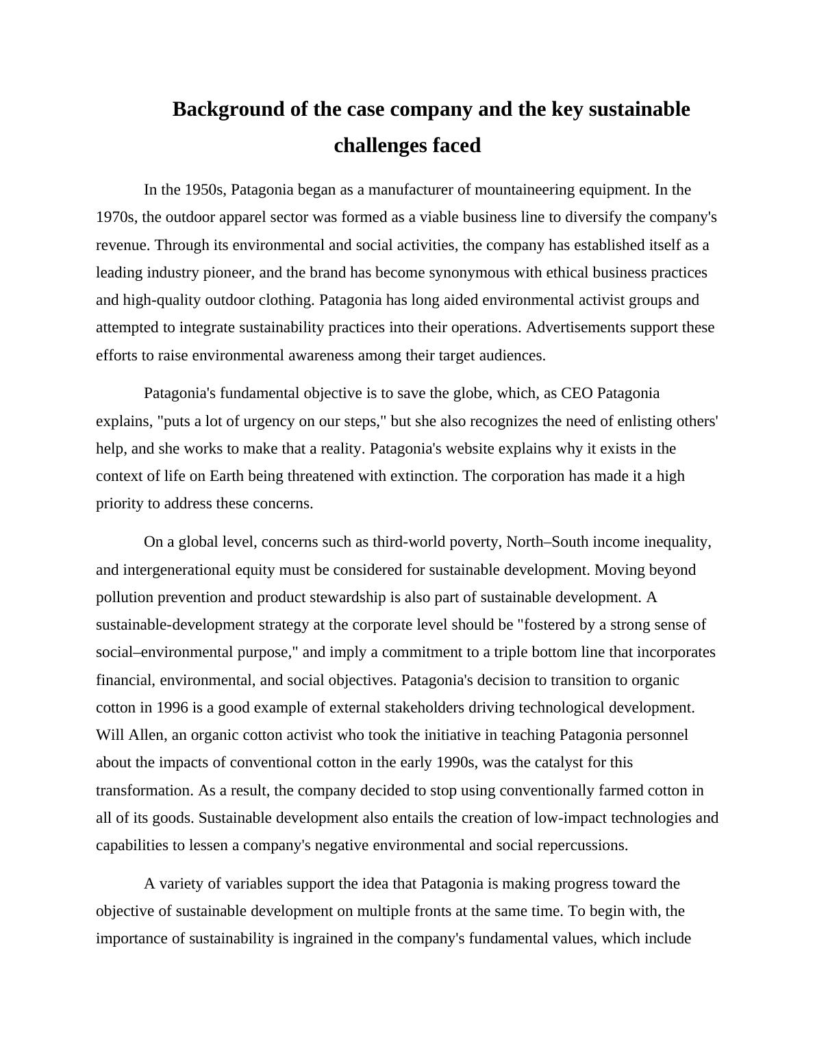 Patagonia: Sustainability, Waste Hierarchy and Strategies