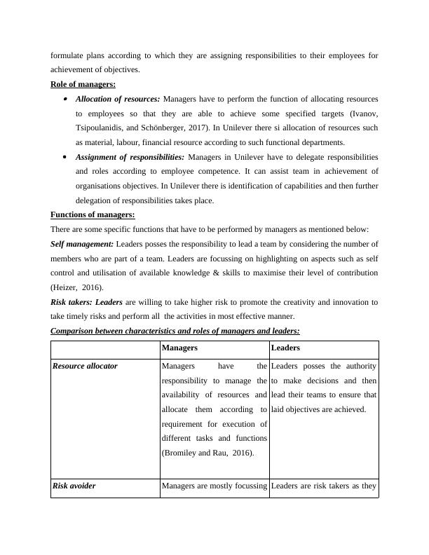 Roles and Characteristics of Leaders and Managers in Operations Management