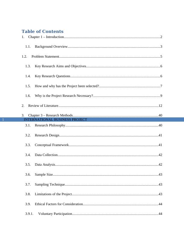 International Business Project | Report