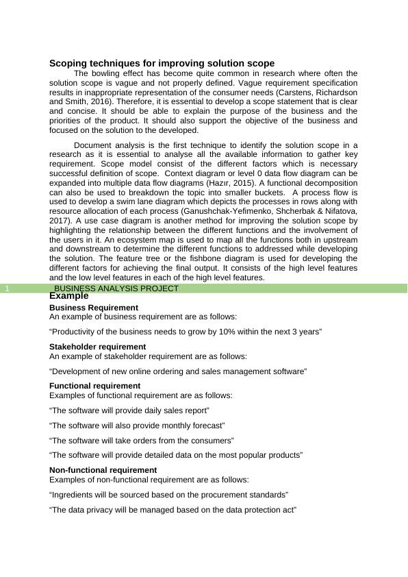 Scoping Techniques for Improving Solution Scope - Desklib