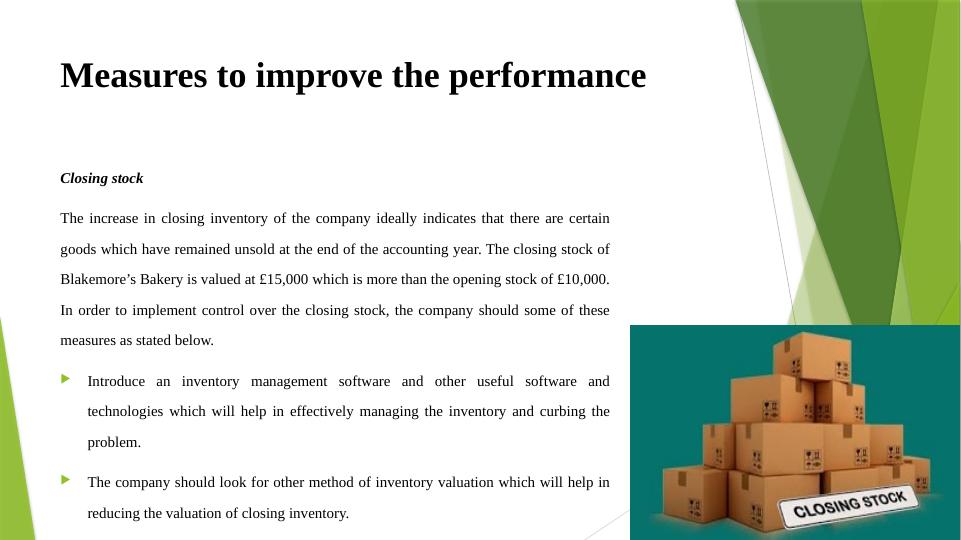 Measures to Improve Performance and Reduce Expenses