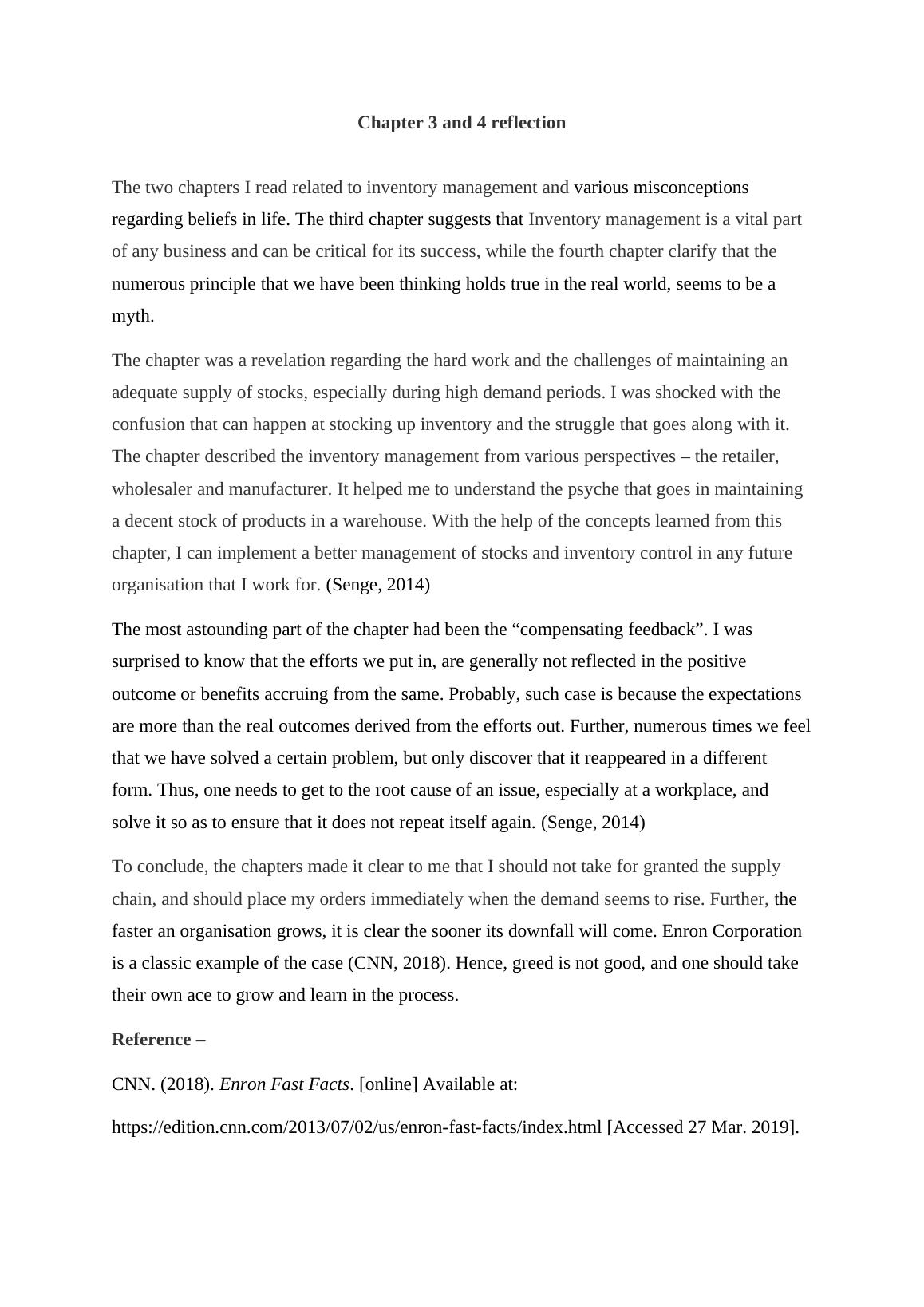 Chapter 3 and 4 reflection The two chapters I read related to