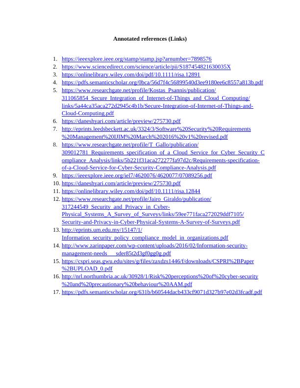 Annotated references (Links).
