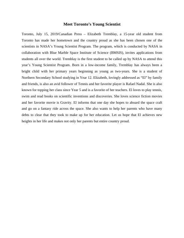 Young Scientist Program Report, Toronto, Fall 2024, Analysis