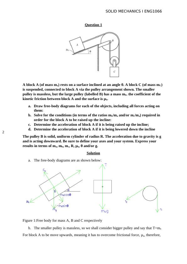 Solid Mechanics I Assignment: Problems and Solutions