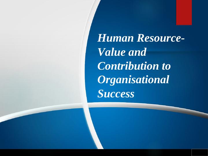 Human Resource Value and Contribution to Organisational Success