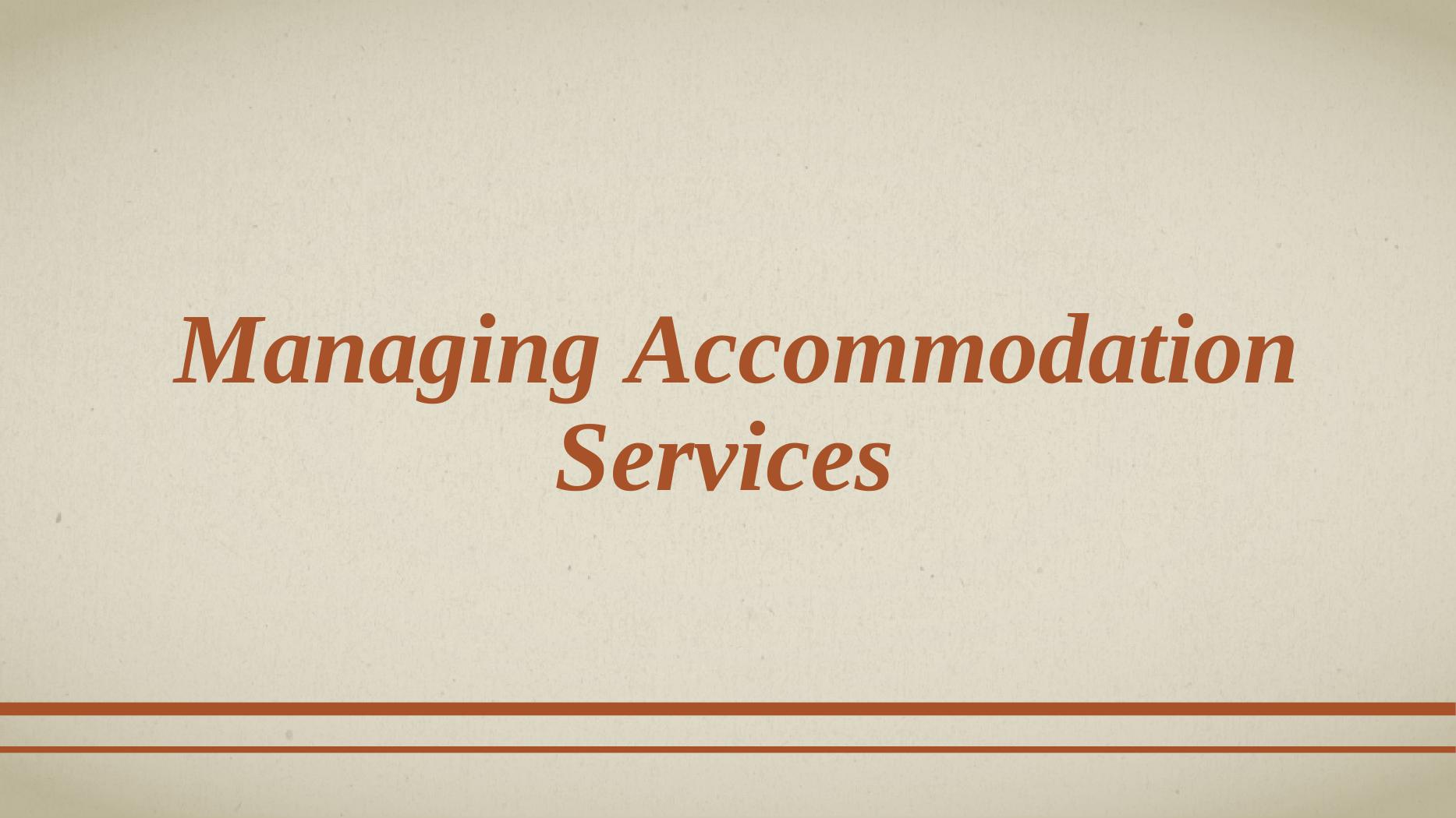 Managing Accommodation Services
