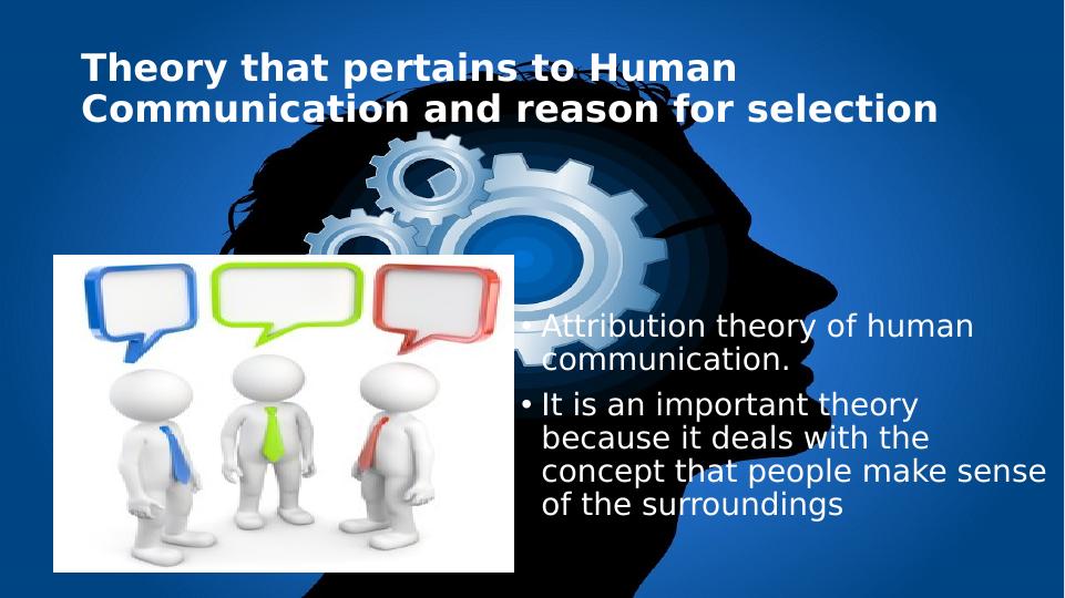 Human communication Attribution theory.