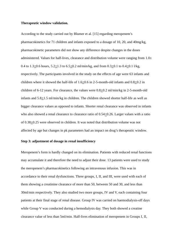 Nursing: Meropenem Therapeutic Window Validation Report