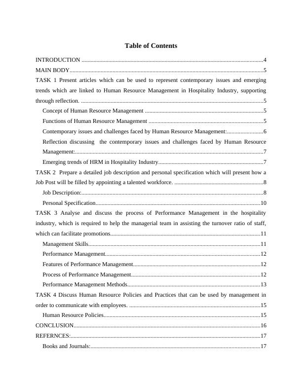 HRM in Hospitality Industry: A Comprehensive Analysis Report