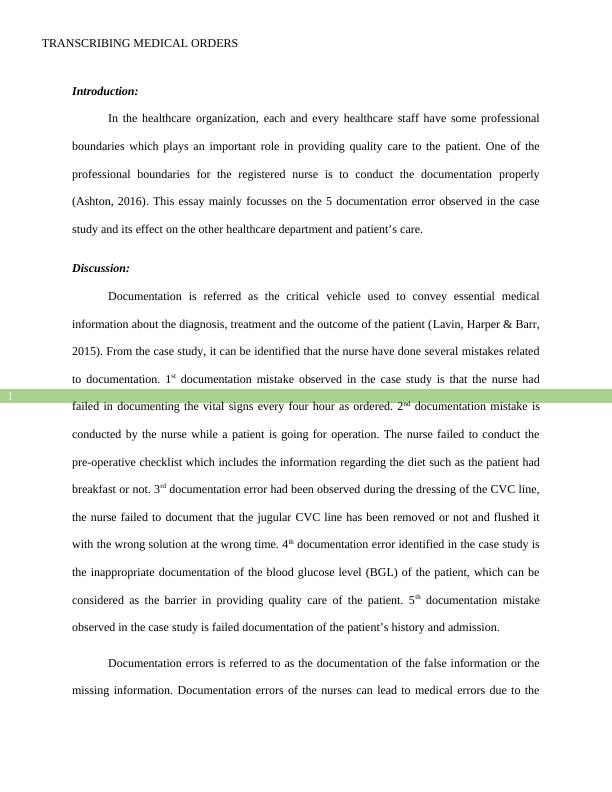 TRANSCRIBING MEDICAL ORDERS.