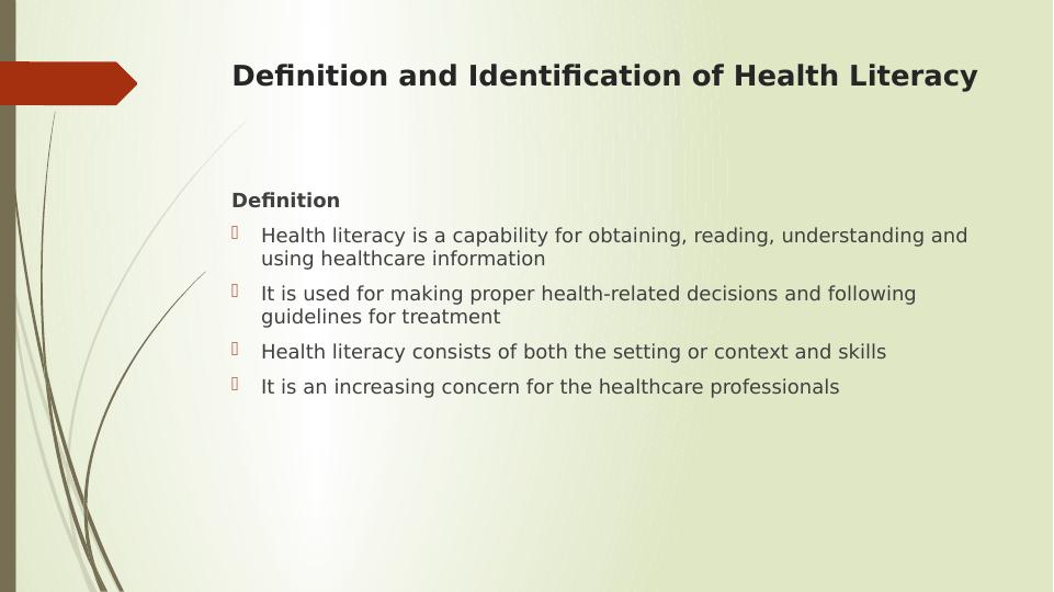 Health Literacy for Elderly in Australia Student’s Name: