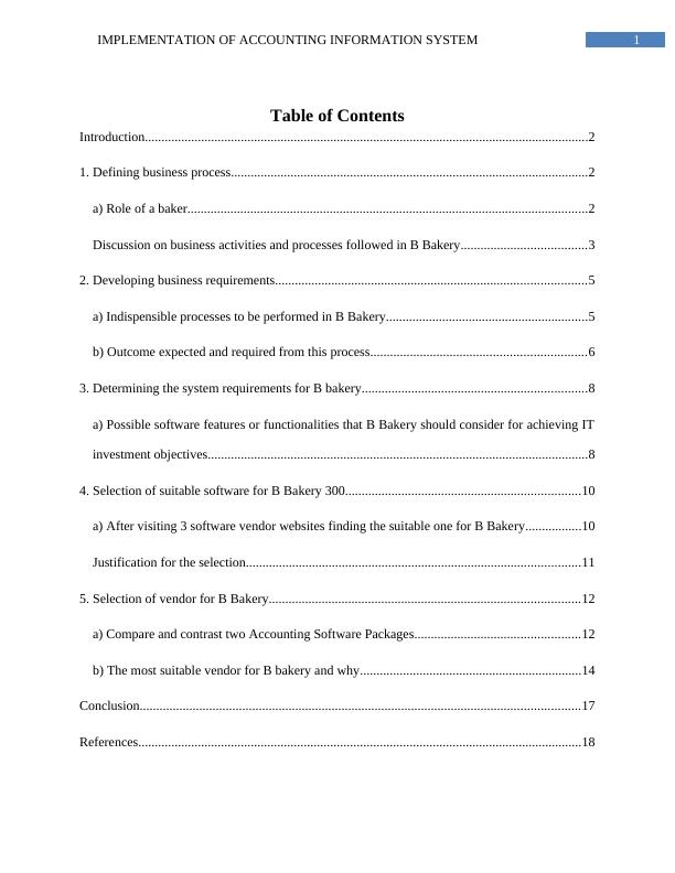 HA2042: B Bakery's Accounting System Implementation