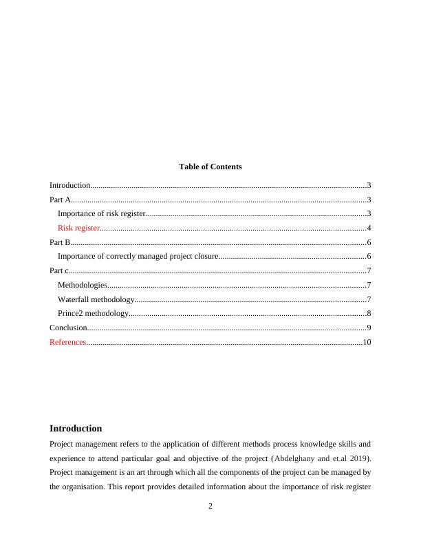 Project Risk, Closure, and Management Methodologies