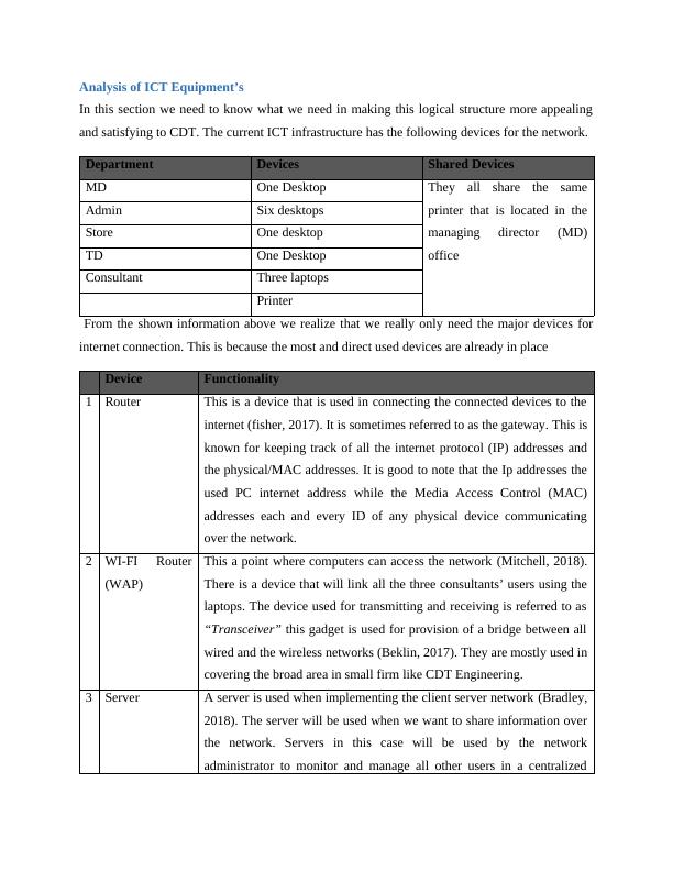 Proposal for Improving the ICT Network in CDT Engineering