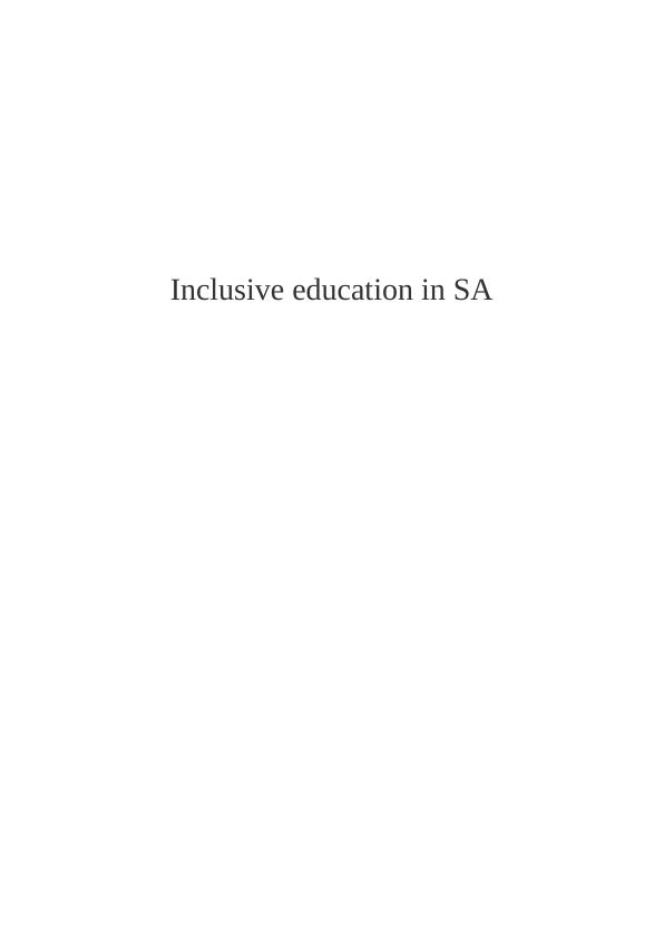 Inclusive Education Definition and Implementation in KSA