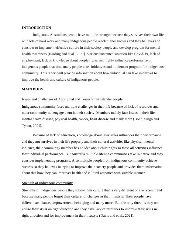 Indigenous Health and Culture: Challenges, Strengths, and Initiatives