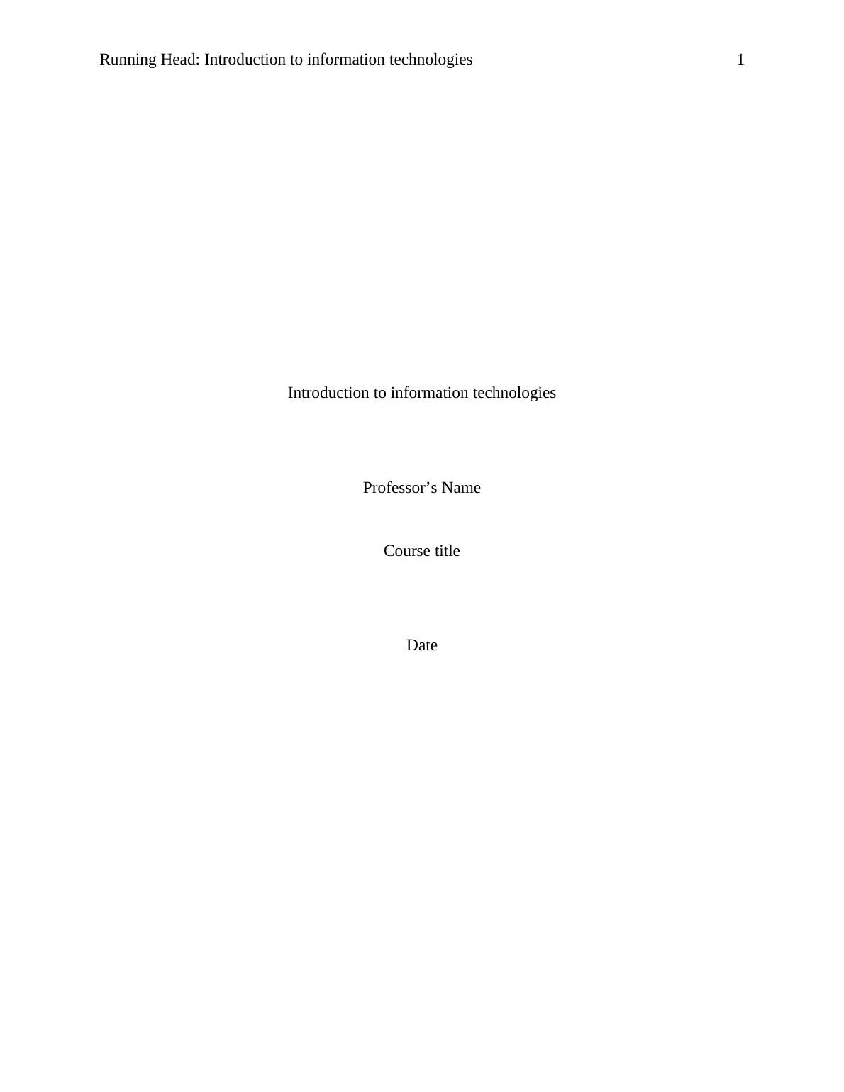 ITEC1000 Assignment 3: CPU, Memory, Interrupts Solution