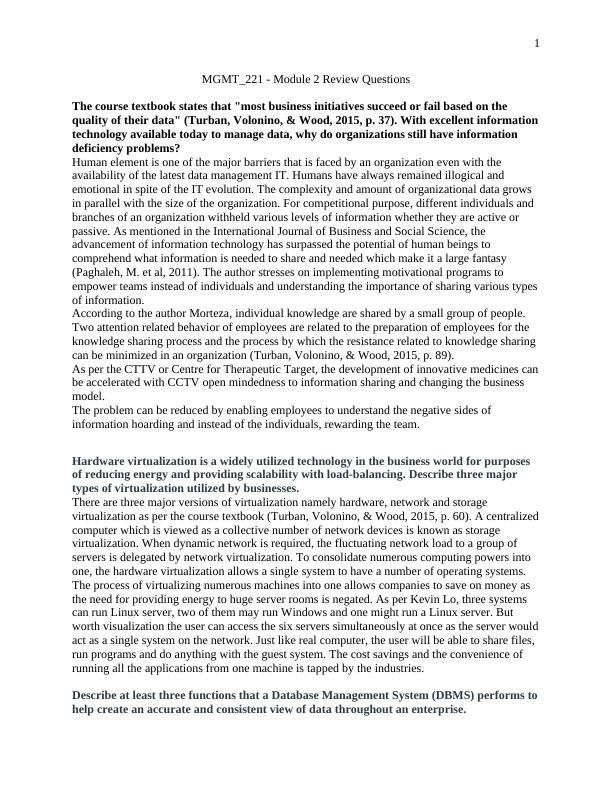 Information Technology and its Deficiencies in Sharing Organizational ...