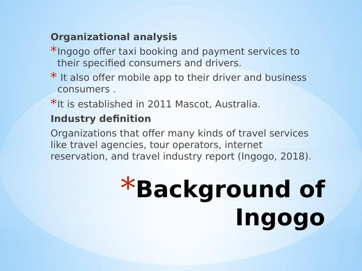 MRKT20052 - Ingogo Plan: Marketing, Analysis & Strategy