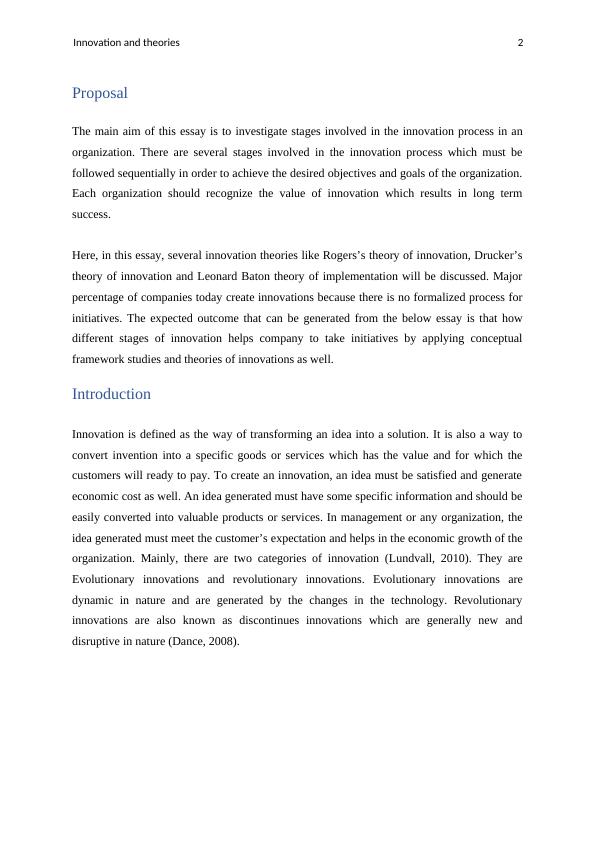 Innovation and Theories: Stages, Theories of Innovation, and Conceptual ...