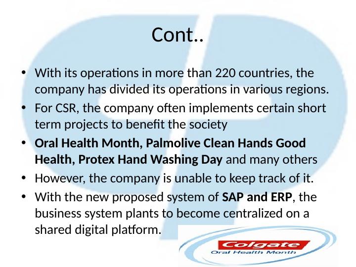 Integrated Business Challenge for Colgate-Palmolive Limited