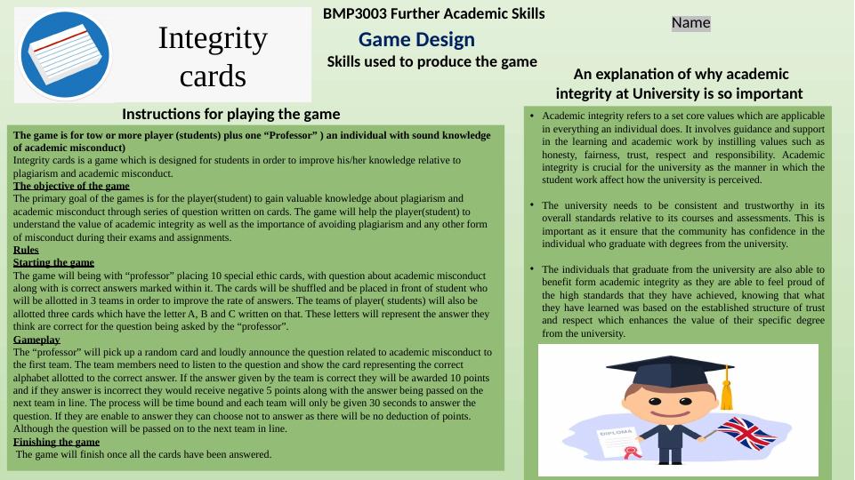Integrity Cards: A Game to Improve Knowledge on Plagiarism and Academic ...