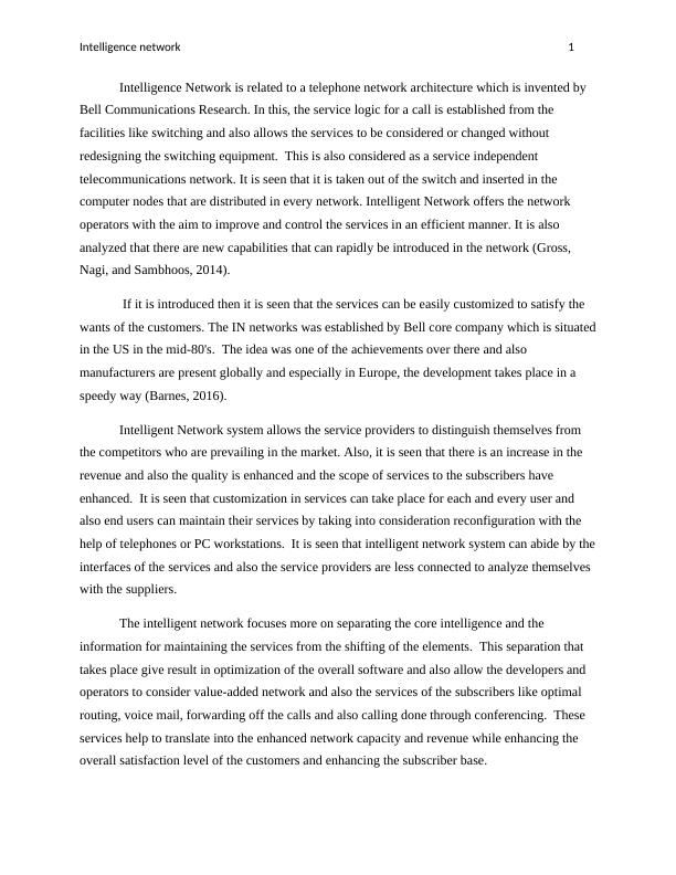 Intelligence Network - Architecture, Benefits and Examples