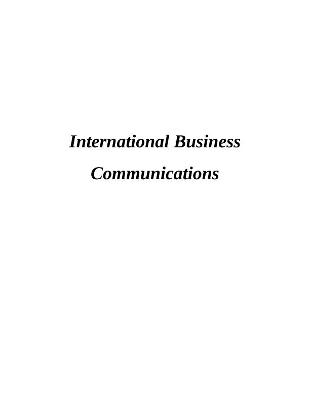 International Business Communications: Cultural Differences ...