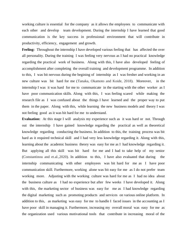 Internship Reflective Report: Key Skills and Internationalisation ...