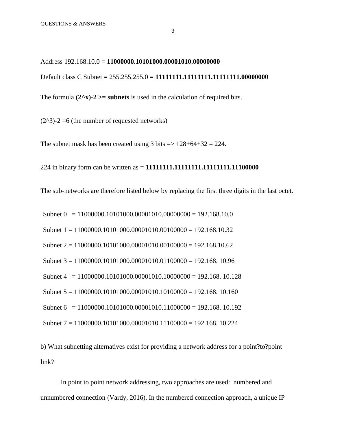 Ip Addressing And Subnetting Questions And Answers