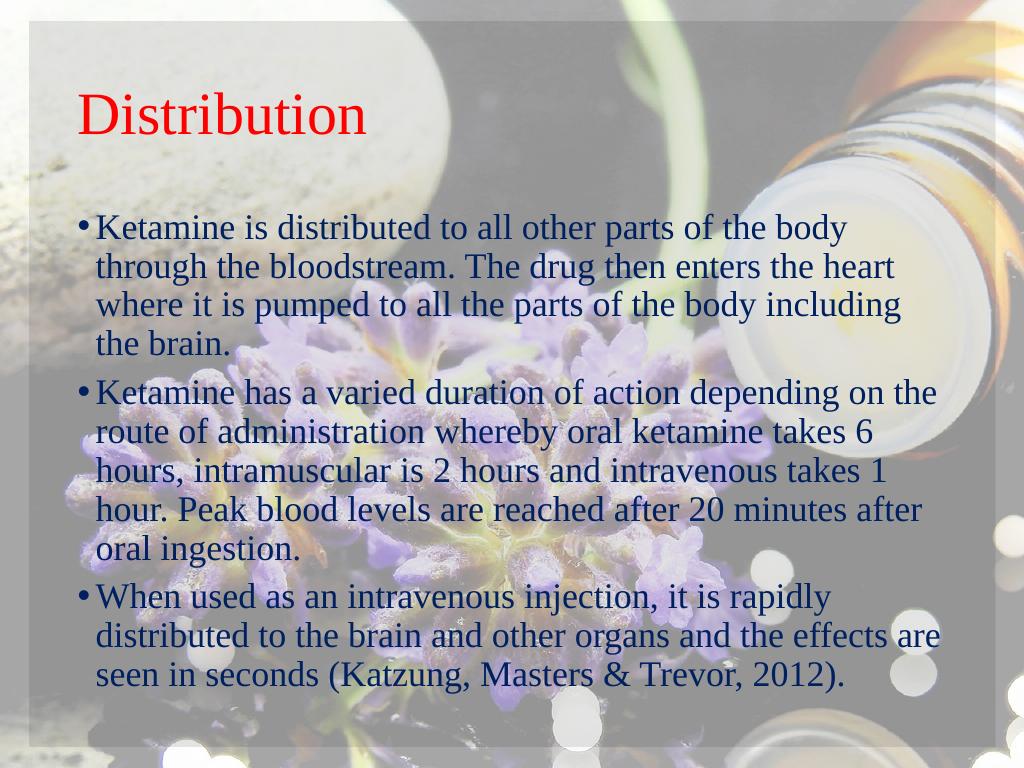 Pharmacokinetics of Ketamine: Administration, Distribution, Metabolism ...