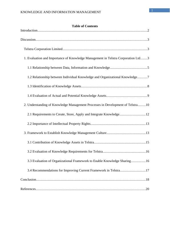 BMSK5006: Knowledge Management in Telstra Corporation Ltd