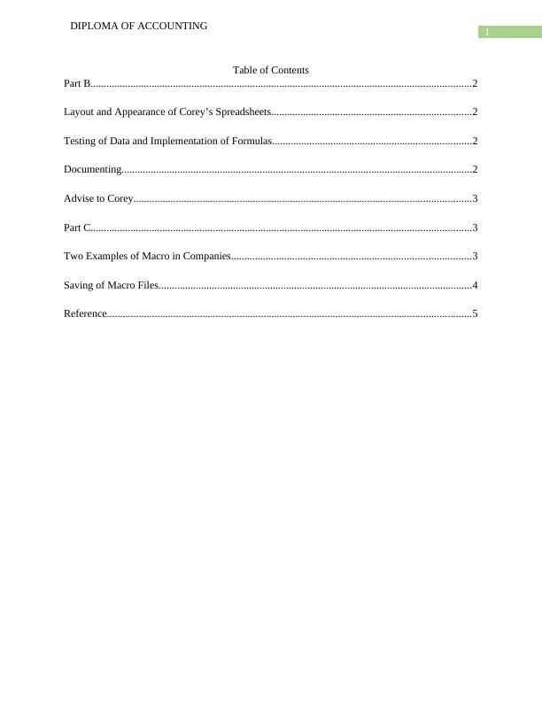 Layout and Appearance of Spreadsheets and Macro Examples in Companies