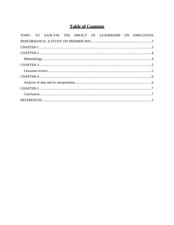 Premier Inn Employee Performance and Leadership Impact