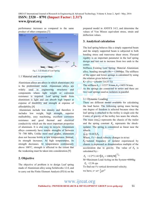 Design And Finite Element Analysis Of Leaf Spring Ijreat