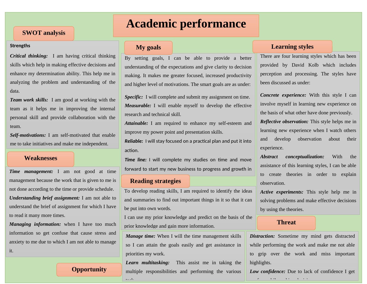 Learning Styles, Goal Setting and Academic Performance - Desklib