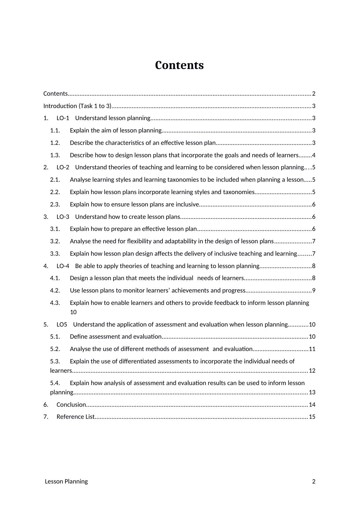OTHM L6 Teaching: Assessment & Evaluation in Lesson Plans