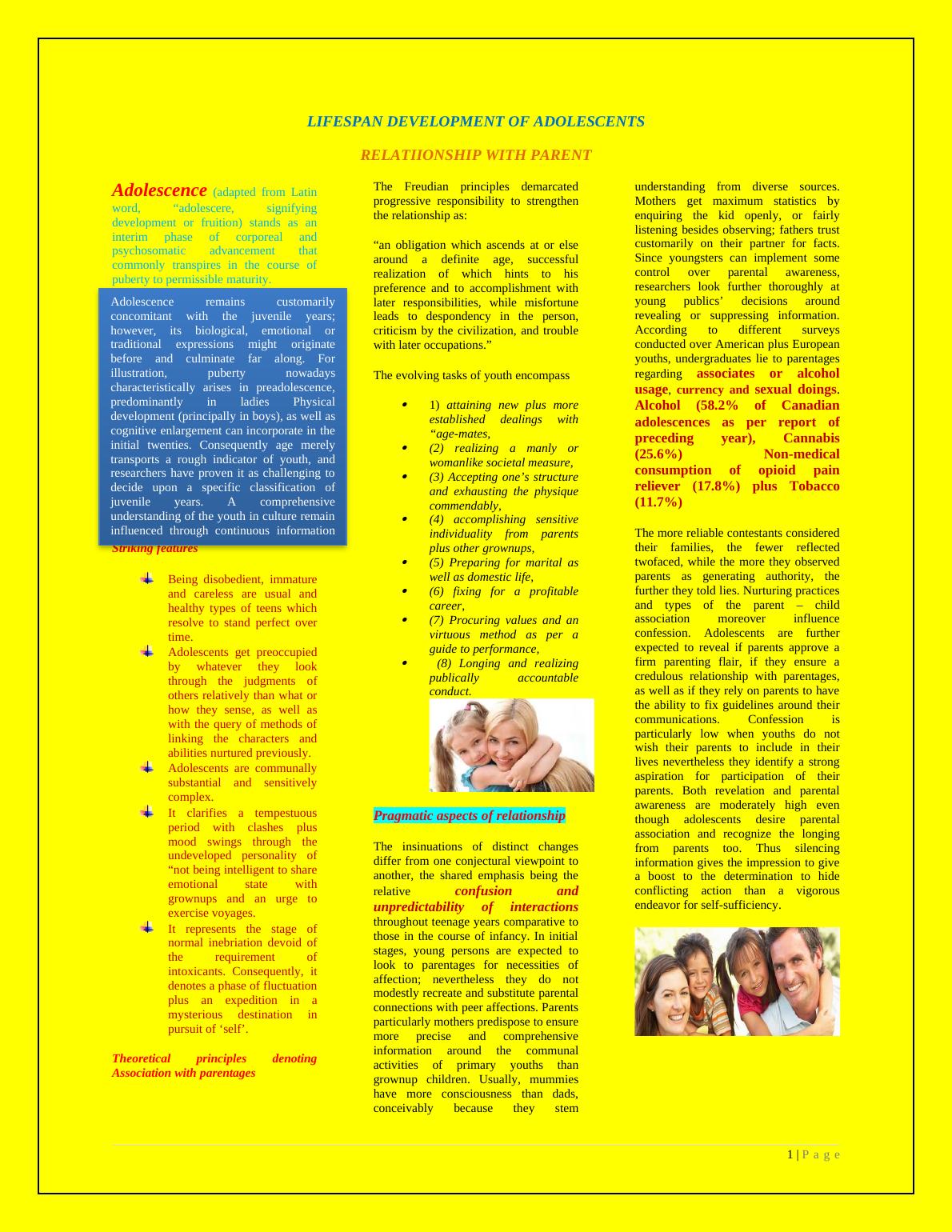 Lifespan Development of Adolescents: SWO202 Project Overview