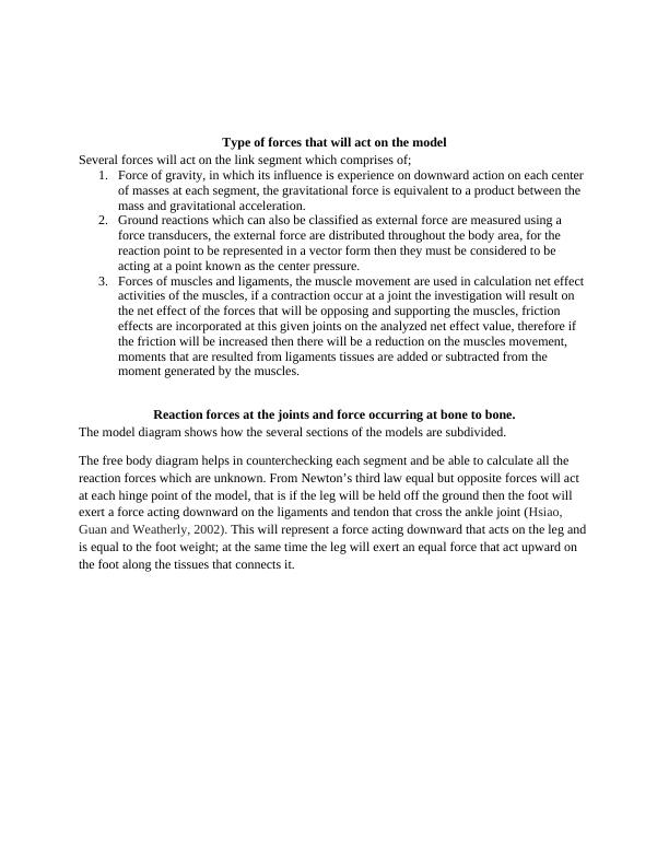 Analysis of Link Segment Model in Mechanical Engineering