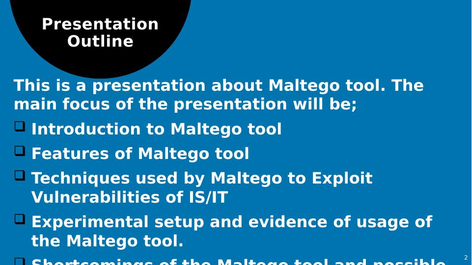 Maltego Tool: IS/IT Vulnerability Exploitation WSU