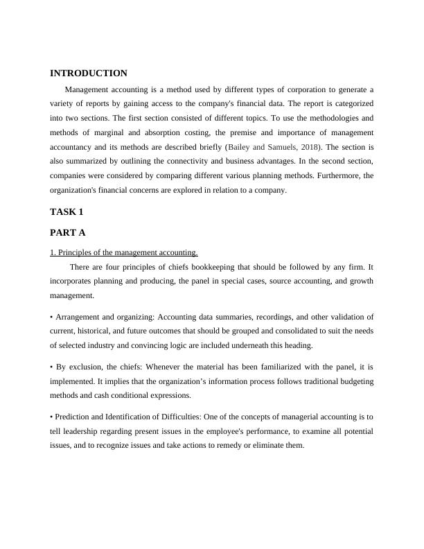 Management Accounting: Principles, Role, Techniques, and Planning Methods