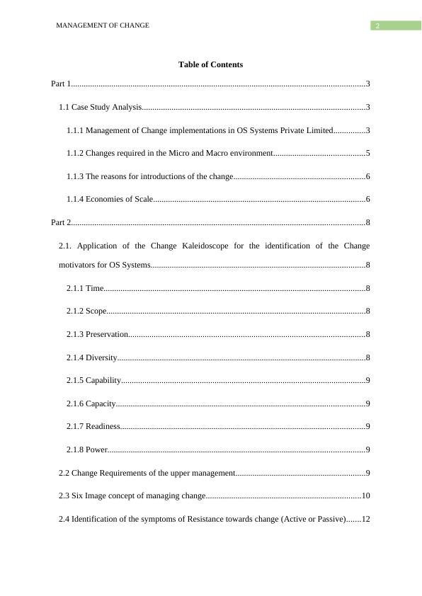 University Report: Management of Change in OS Systems
